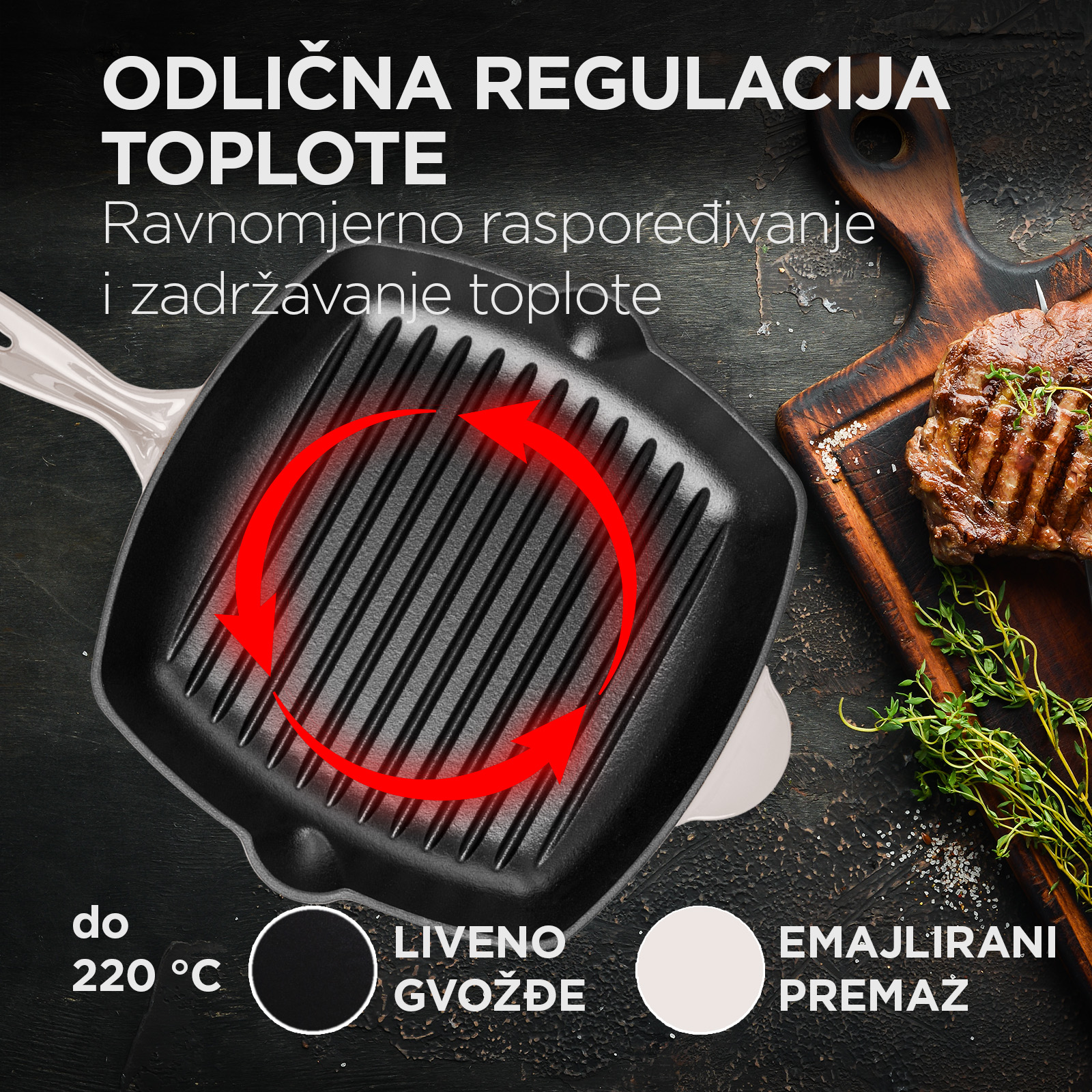 Grill tiganj Rosmarino Blacksmith rozi - 27 - Vitapur.me